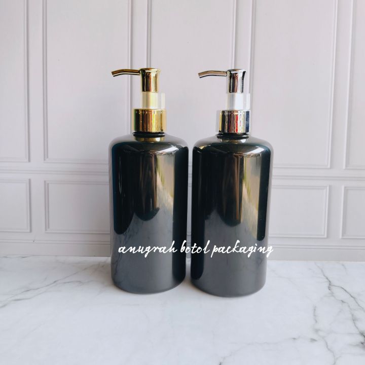 Botol Sabun Cair Pump 500 ml Hitam Tebal Botol Aesthetic 500 ml luxury ...