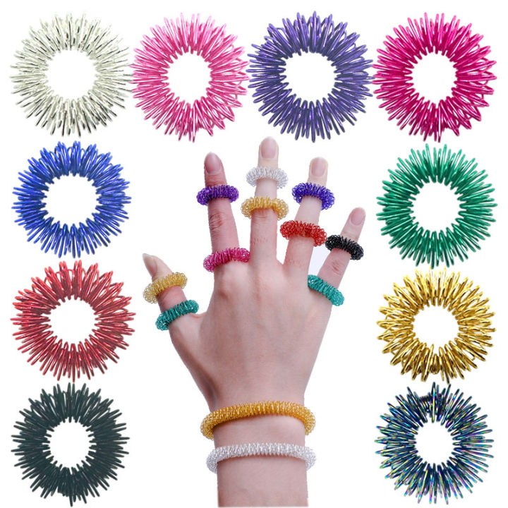 Mini Spring Stress Relief Finger Massage Ring Finger Massager Mini ...