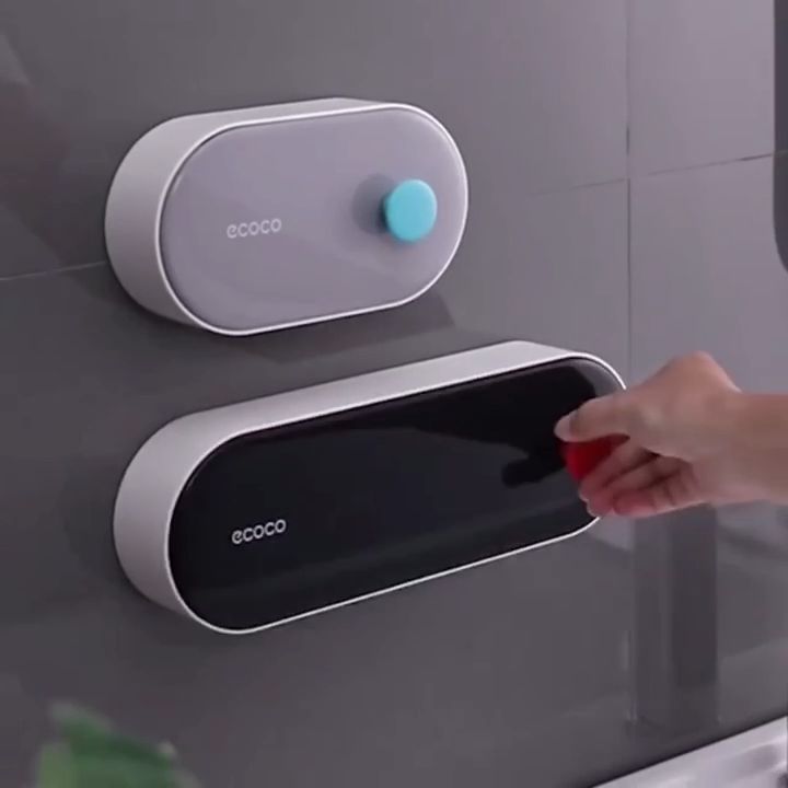 (พร้อมส่ง)ECOCO ที่วางสบู่ติดผนัง ไม่ต้องเจาะ รับน้ำหนักเยอ พลาสติก ที่วางสบู่ 2 ชั้น เสริม ...