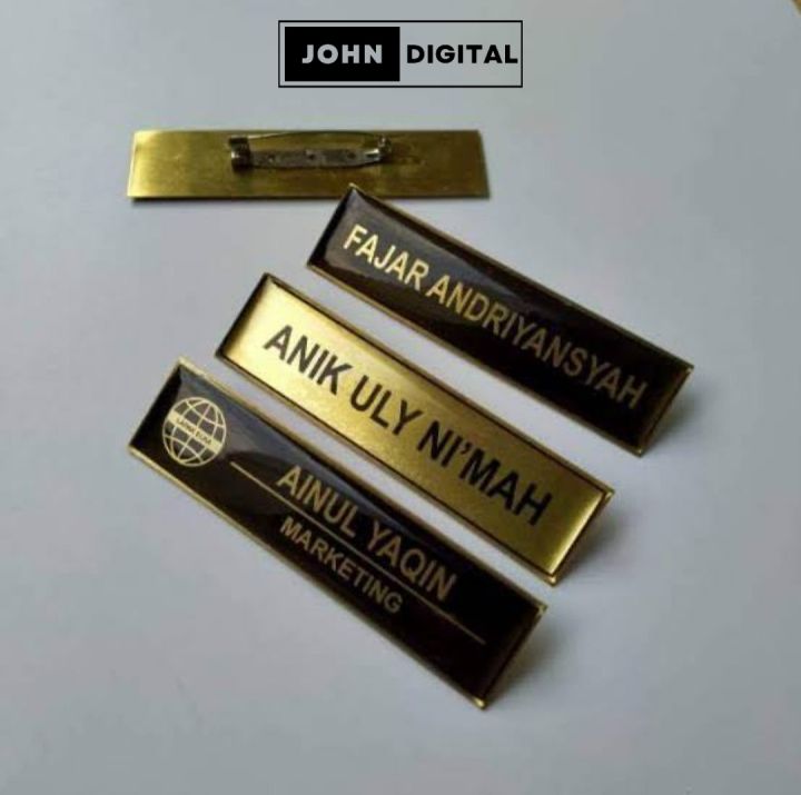 Nama Dada / Name tag / Papan Nama ASN atau PNS bahan Kuningan Peniti ...