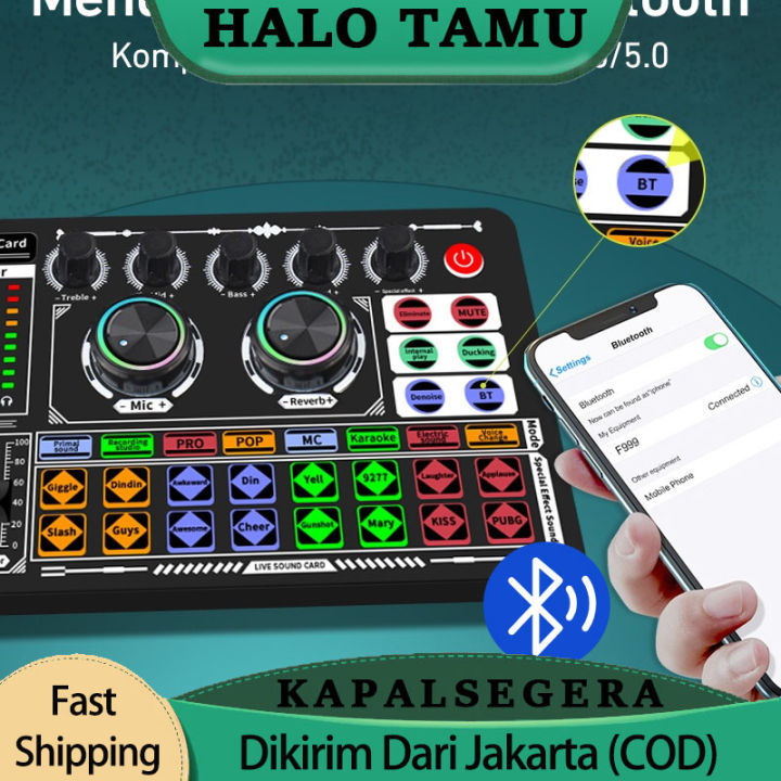 F996 Live Sound Card Bluetooth compatible External Wireless DJ Mixer ...