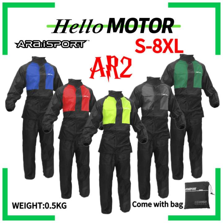 NEW DESIGN ARAISPORT AR2 RAINCOAT 0.5KG S-8XL BAJU HUJAN WATERPROOF ...