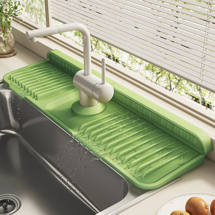 Silicone Drain Mat Kitchen Sink Faucet Water Catch Pad Splash Proof ...