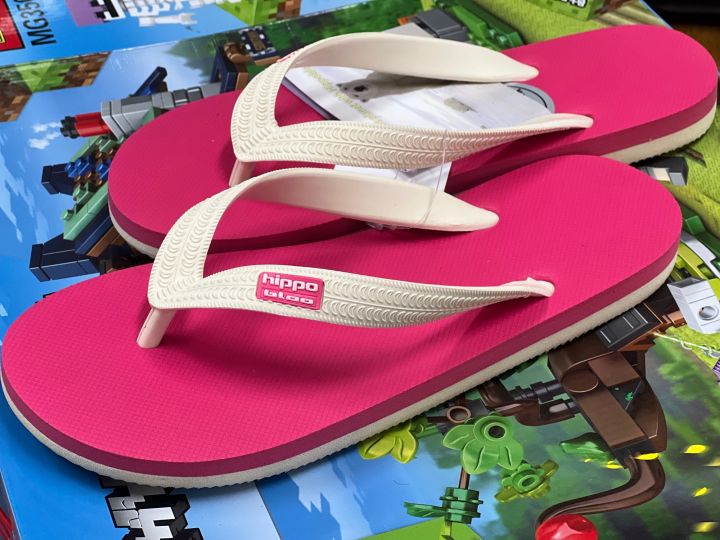 รองเท้าแตะหูหนีบhippobloo ผลิตจากยางธรรมชาติแท้ 100%หูครีมพิเศษ | Lazada.co.th