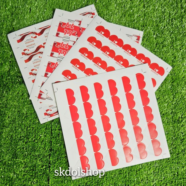 Stiker Merah Putih stiker pipi merah putih 1 Lembar Isi 32 Pcs | Lazada ...