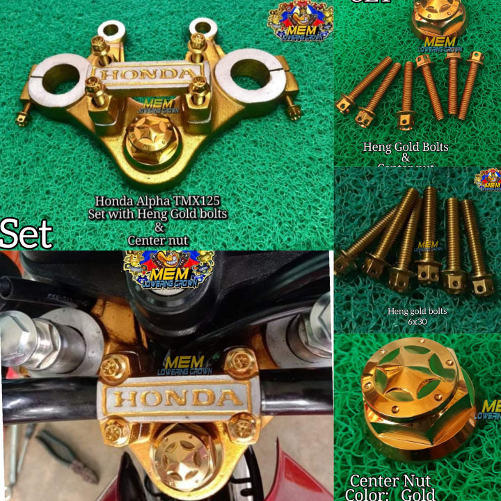 Honda Alpha TMX 125 Set with Heng gold bolts & Center nut | Lazada PH