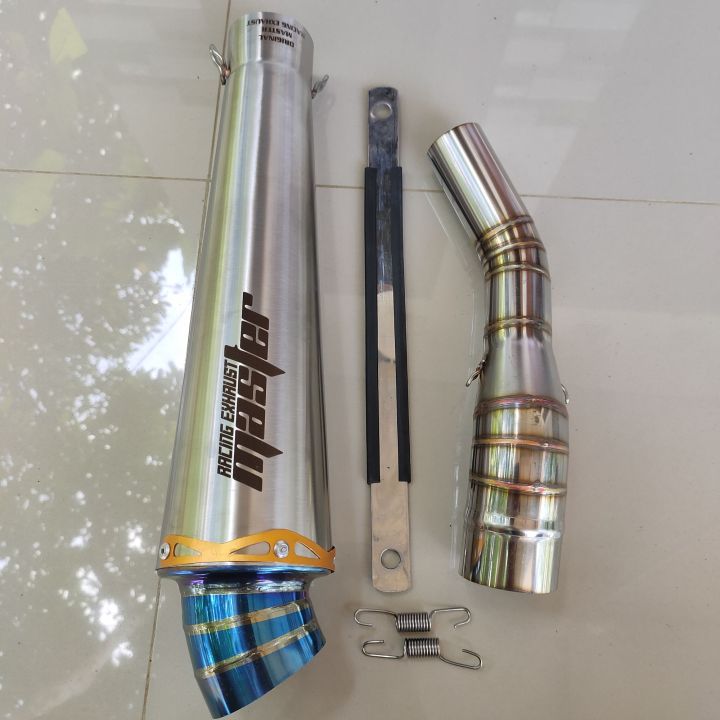 KNALPOT RACING MASTER TITANIUM UJUNG BLUE SILINCER PLUS SLIP ON KHUSUS ...