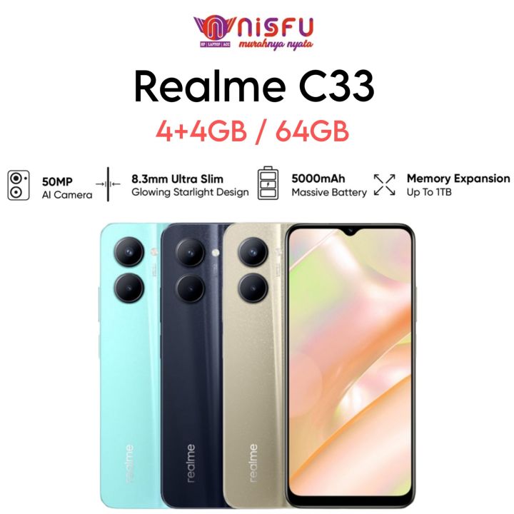 Realme C33 - Ram 8GB (4+4gb) / Rom 128 GB - 50MP - Garansi Resmi ...