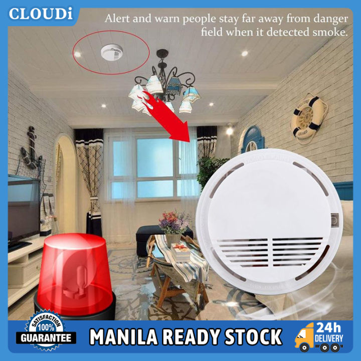 SS168 Smoke Alarm Wireless Smoke Detector Photoelectric Sensitive Sensor High Sensitivity Home ...