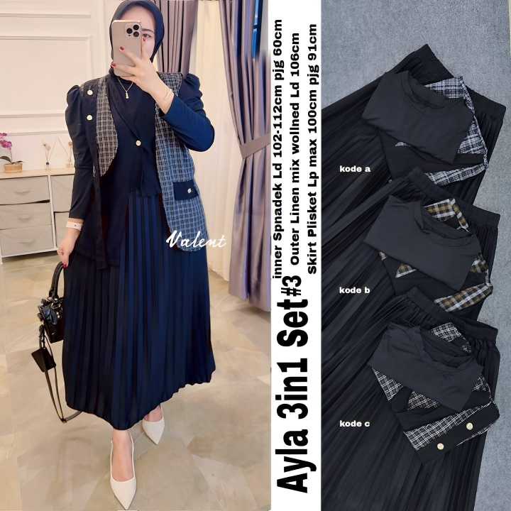 AYLA - JANU 3IN1 SETELAN ROK by VALENT | Lazada Indonesia