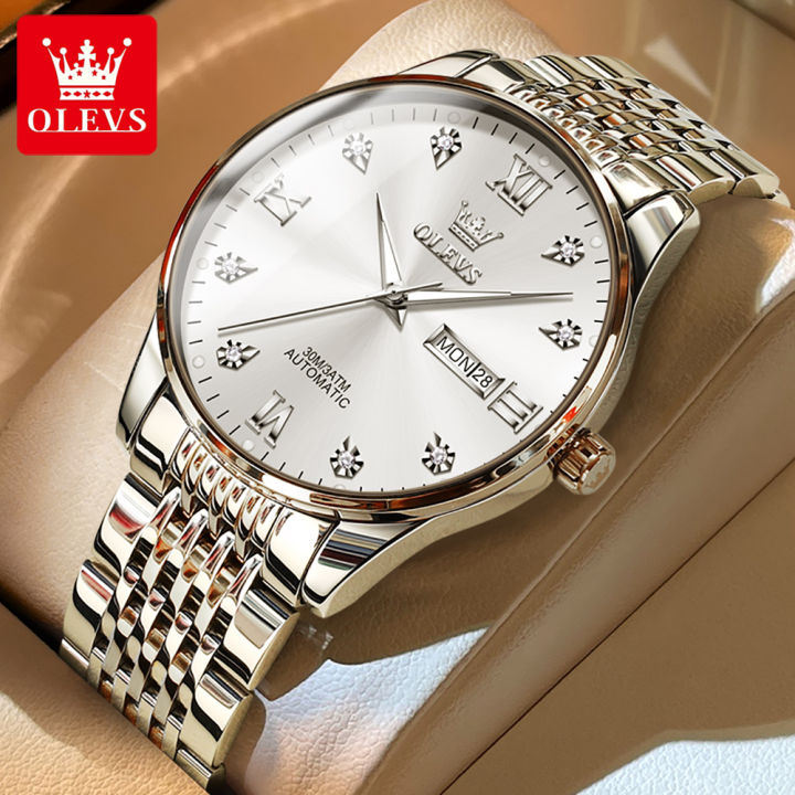 OLEVS watch for men original brand waterproof 2023 luxury diamond dial ...