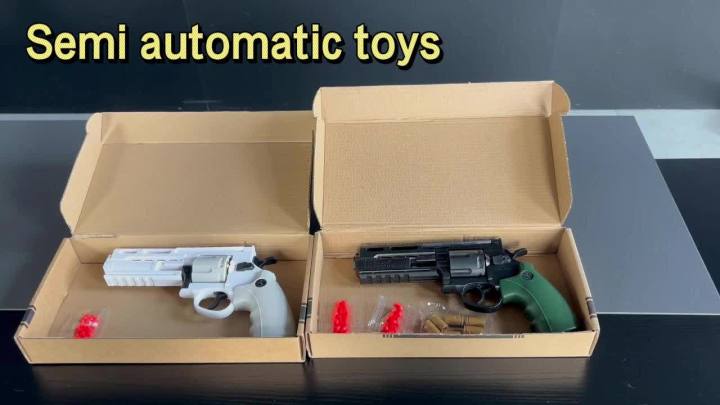 Revolver Soft Bullet Toy Semi-automatic Toy Outdoor Shooting Toy ...