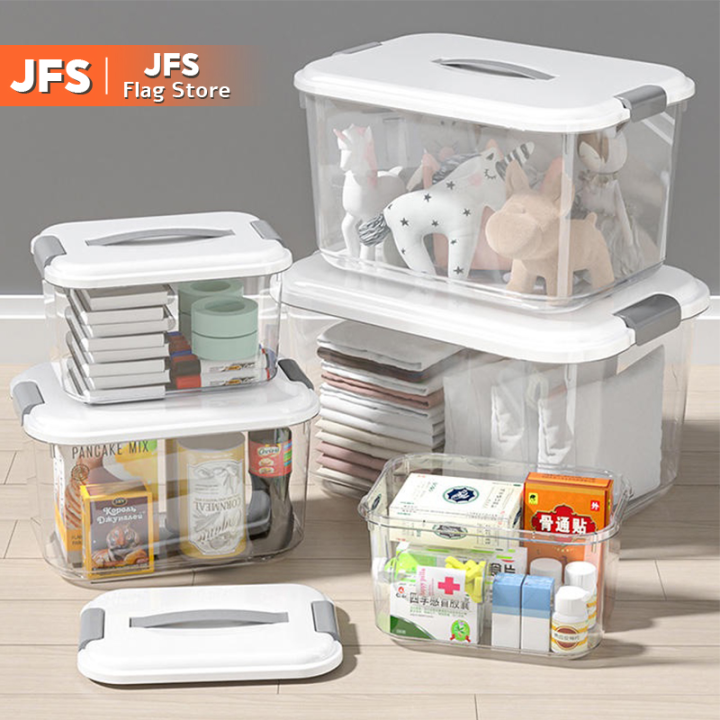 JFS Household transparent storage box miscellaneous storage box toy storage box extra large ...