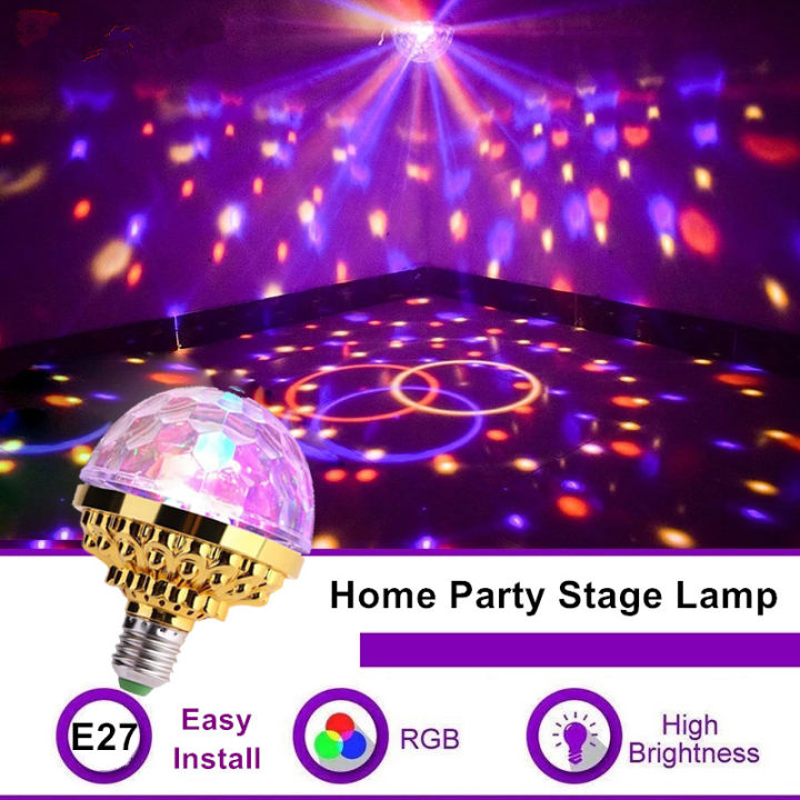 E27 LED Bulb Colorful Auto Rotating DJ Disco Party Lamp 6W Fairy Lights ...