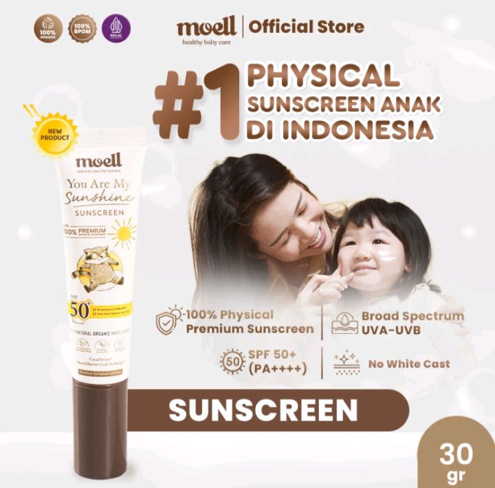 Moell You Are My Sunshine Sunscreen SPF50+ PA++++ 30 gr - Sunscreen ...