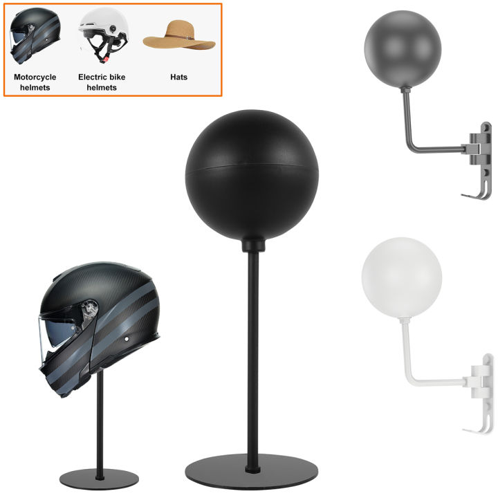 Vertical Motorcycle Helmet Rack Floor-Standing Helmet Stand and Wall ...