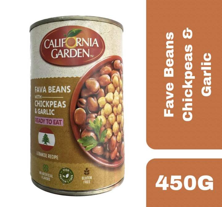 California Garden Fava Beans With Chickpeas & Garlic Lebanese Recipe ...