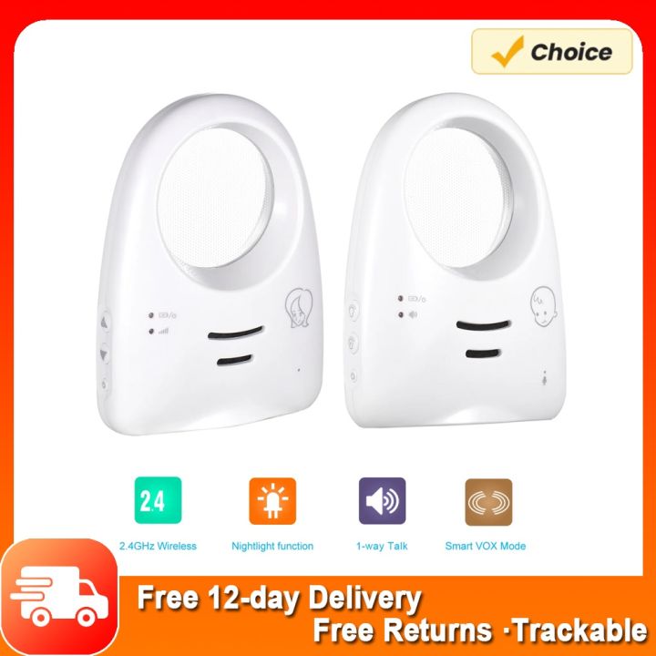 Baby Monitor Portable 2.4GHz Wireless Digital Audio Monitor One-Way ...