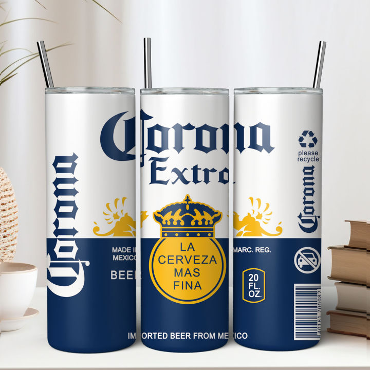 Corona Extra Beer Design Stainless Steel Tumbler, 20 fl oz, Insulated ...