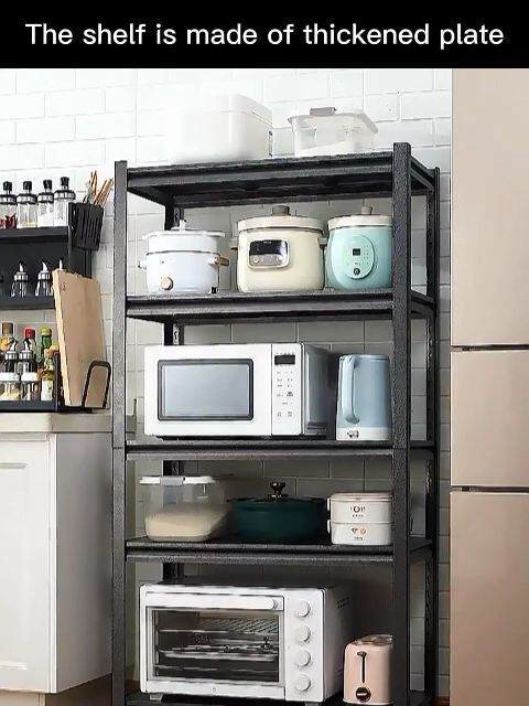 3/4/5 Tiers Adjustable Boltless Steel Rack For Kitchen/Living Room ...