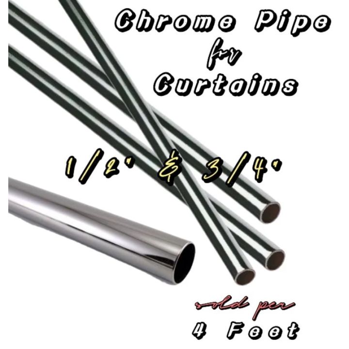 Chrome Pipe 1/2" , 3/4" for curtains sold per 4feet Good Quality ...