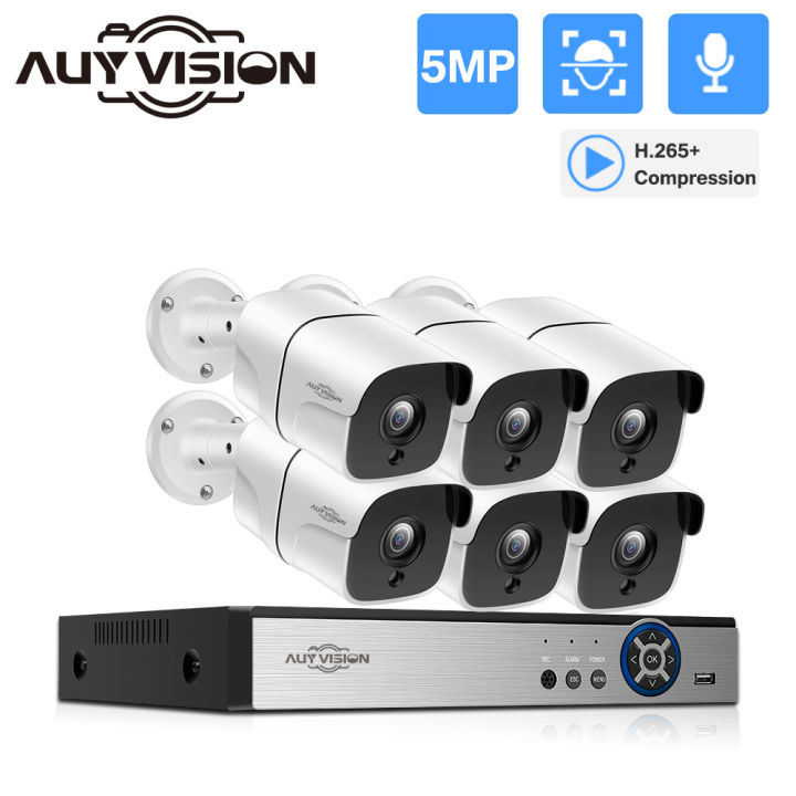 H.265+ 8CH POE 4K NVR with 2-8pcs 5MP Security IP Camera System Kit ...