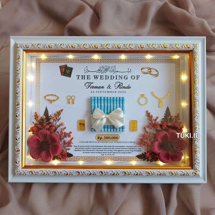 BINGKAI MAHAR 3D RUSTIC LIST GOLD / BINGKAI HANTARAN PERNIKAHAN / FRAME ...