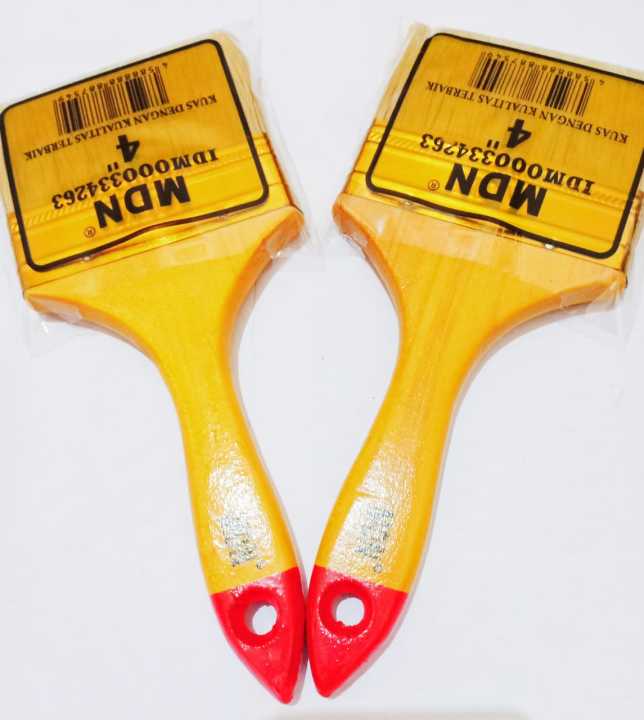 kuas cat 4"inch , paint brush, kuas cat tembok, besi, kayu | Lazada ...