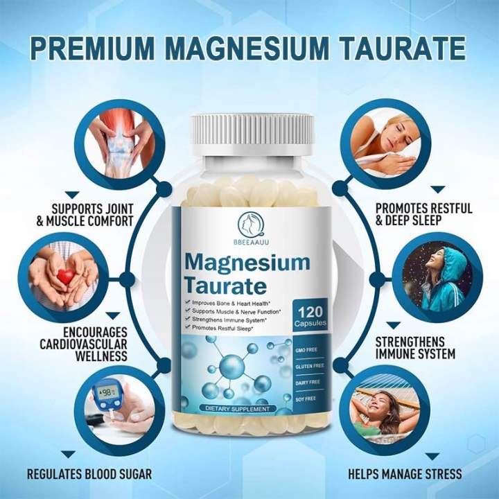 Magnesium Taurate 700mg แมกนีเซียมทอเรต-ส่งเสริมการนอนหลับ สุขภาพประสาท ...