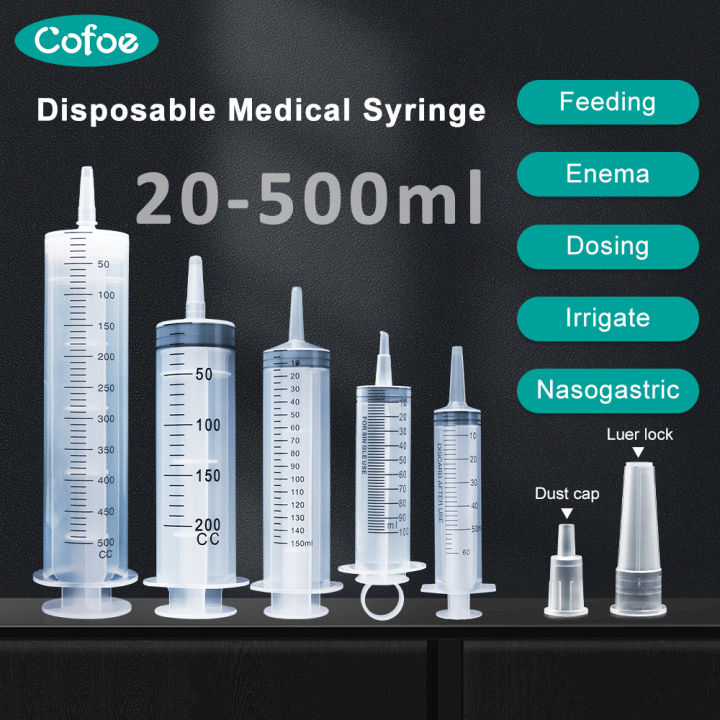Cofoe Disposable Medical Syringing Pump 20/60/100/150/200/300/500ml Large Capacity Catheter Tip ...