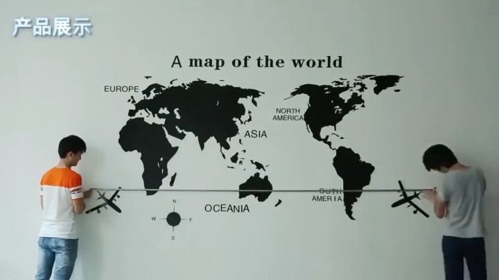 World Map Wall Sticker Acrylic 3D Solid Crystal Bedroom Wall Living ...