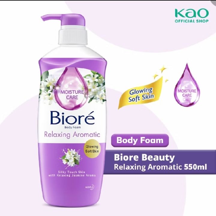 BIORE SABUN MANDI CAIR RELAXING AROMATIC JASMINE BOTOL PUMP 550ML ...