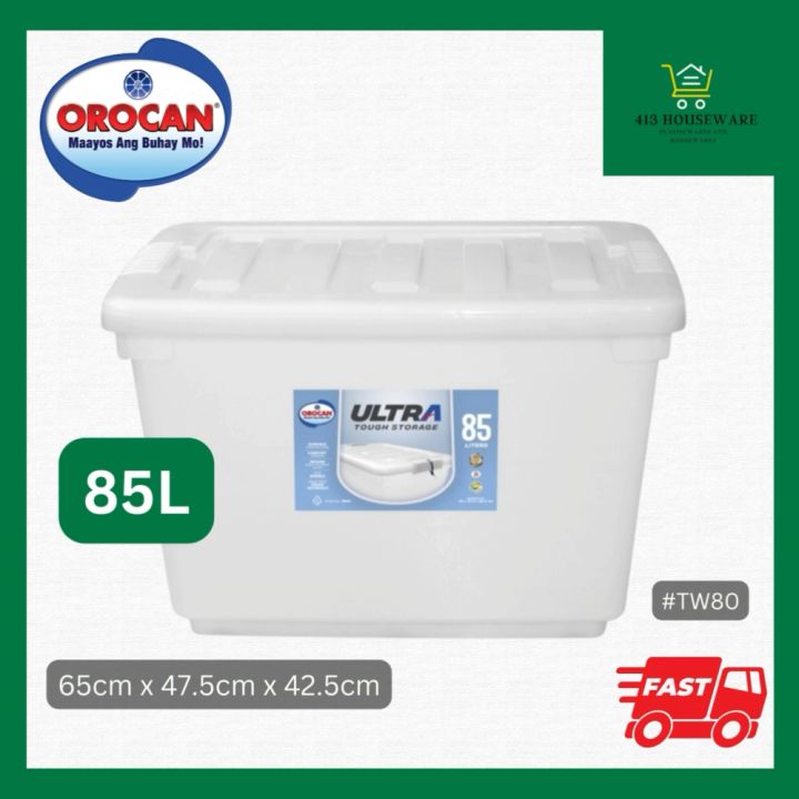 Orocan Ultra Tough Storage Box 85L 105L 125L White Stackable Thor ...