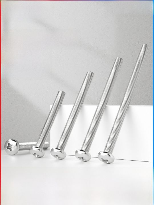 Long 200mm M2-M10 304 Stainless Steel round Head Cross Screws Disk Head ...