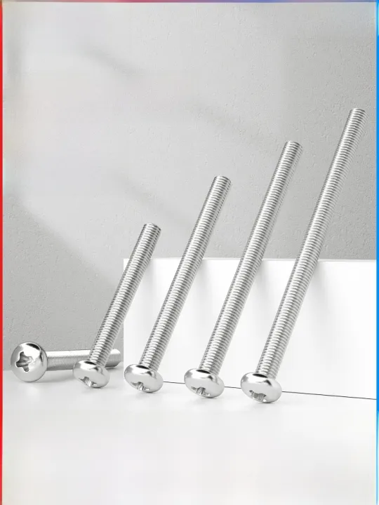 Long 200mm M2-M10 304 Stainless Steel round Head Cross Screws Disk Head ...