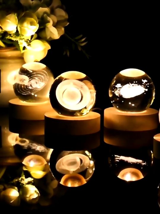 60mm 3d Crystal Ball Night Light Kids Moon Lamps Universe Earth Globe ...