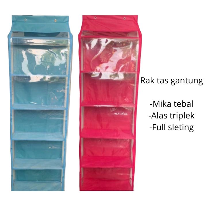 RAK TAS GANTUNG POLOS JUMBO PAKAI RESLETING KANAN KIRI ALAS TRIPLEK RAK ...
