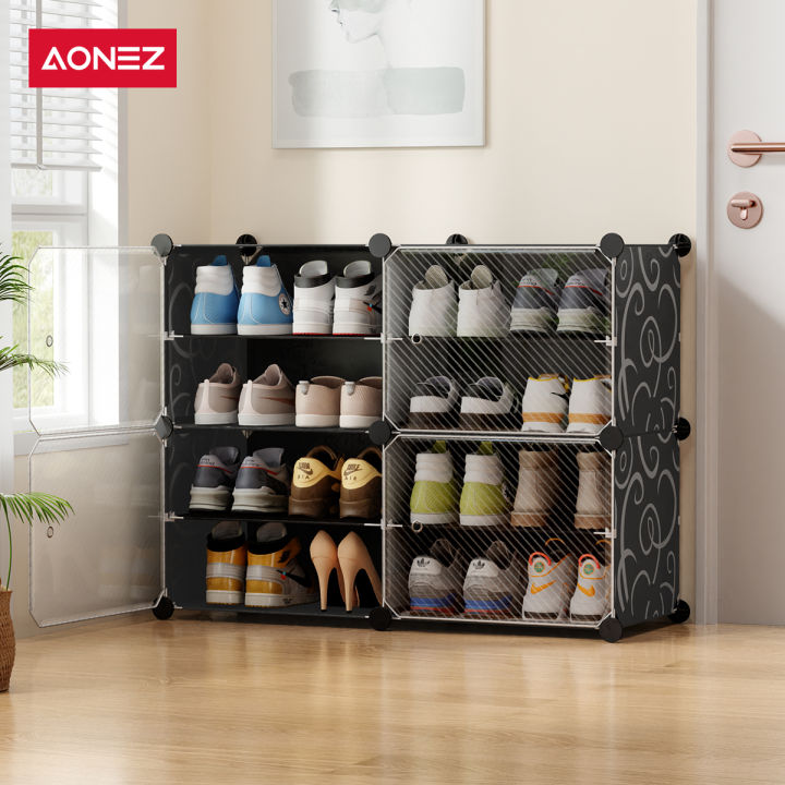 Aonez Rak Sepatu Anti Debu Layer rak sepatu plastik Tebal Shoe Rack ...
