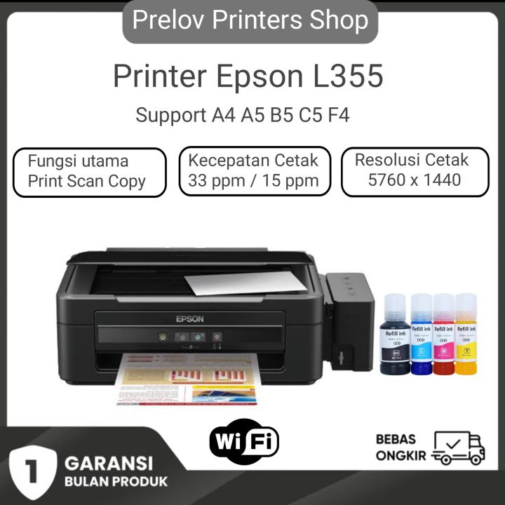 Printer Epson L355 Wireless - Print Scan Copy Multi-fungsi | Lazada ...