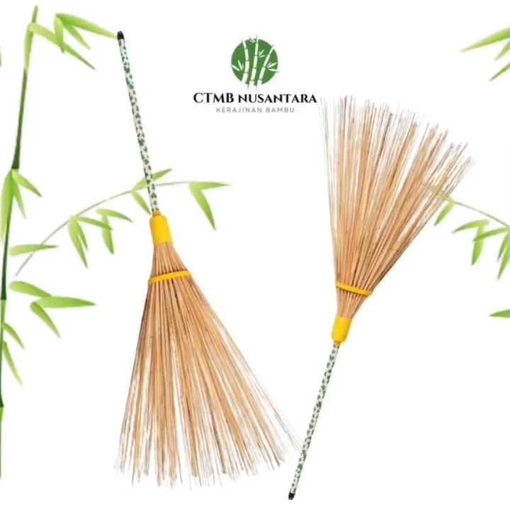 Sapu Lidi Kelapa Bambu Gagang Kuat dan Awet - Sapu Jalanan Murah - Sapu ...