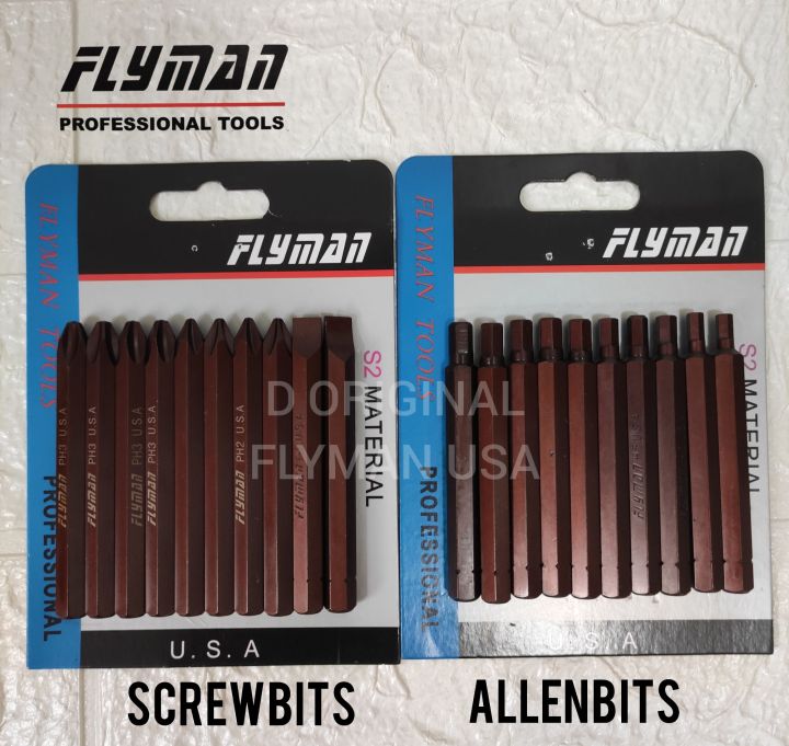 FLYMAN USA 10 PCS IMPACT SCREWBITS OR ALLENBITS | Lazada PH