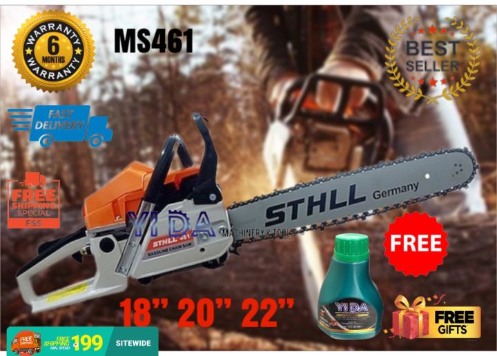 STHLL MS461 CHAIN SAW GASOLINE 59CC / PETROL CHAINSAW 18”/ 20”/ 22” c/w ...