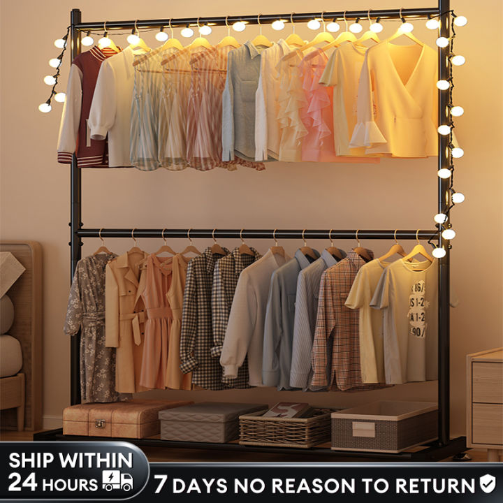 SHEEPER Clothes Rack Double Rod Metal Clothes Hanger Stainless Steel ...