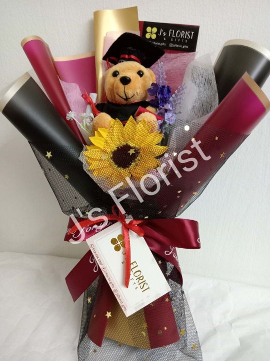 [Ready stock] Promotion Graduation sunflower bouquet gift present ...