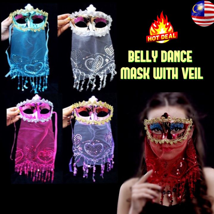 Arabian Belly Dance Mask with Veil | Lazada