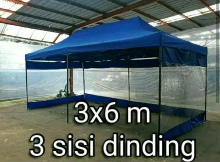tenda lipat 3x6 + 3 sisi tirai | Lazada Indonesia