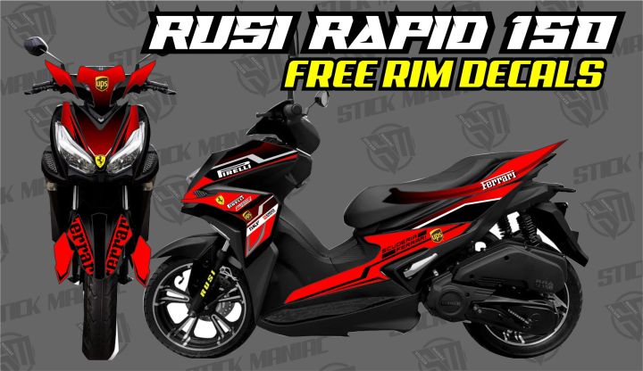 Rusi Rapid 150 full body decals, Laminated | Lazada PH