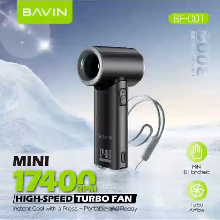 Bavin BF001 High speed Handheld Fan Rechargeable Portable Hand Mini Fan With 3000mah Battery ...