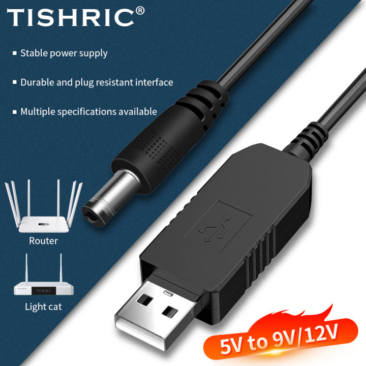 TISHRIC USB DC 5V to 12V 9V Power Cable For Router WIFI Adapter Wire usb Boost Module Converter ...