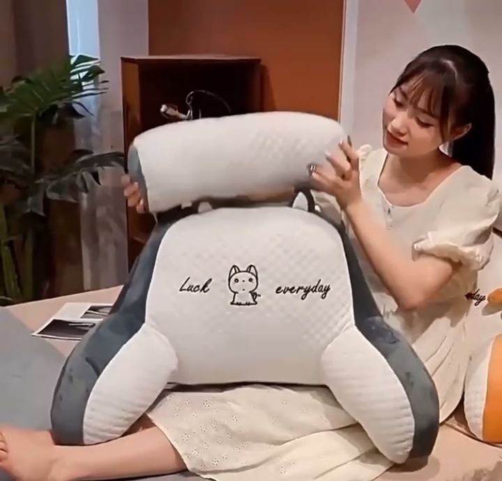 Ice Beans Triangle Cushion Bedside Cartoon Sofa Waist Pillow Back Soft ...